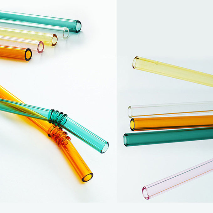 Curved Reusable Borosilicate Bent Glass Straws